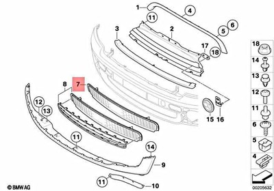 Genuine MINI Cooper R55 R56 Front Bumper Lower Trim Grille OEM ...