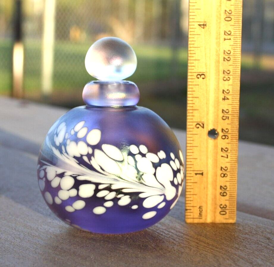 RARE Maytum Studio ART GLASS PERFUME BOTTLE Susan Mueller Iridescent | eBay