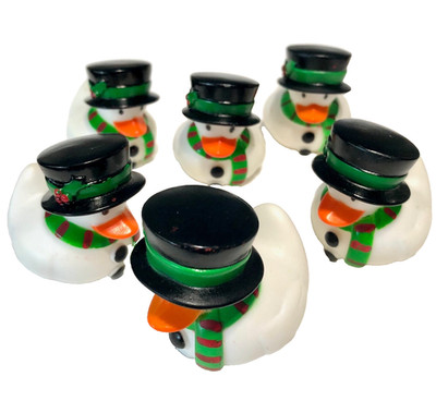 6 CHRISTMAS 2" SNOWMAN CRUISING DUCKS SNOWMEN RUBBER DUCKIES PARTY ...