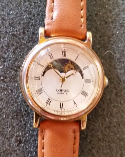 Vintage Lorus Ladies Moon Phase Quartz Watch with new battery & strap ...