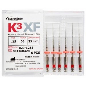 Sybron Endo K3 Nickel Titanium Files 21,25,30mm 6/Count .06 #15 825 ...