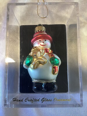 Unique Treasure Hand Blown Snowman Glass Ornament Hand Crafted | eBay