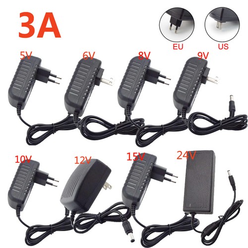 3A Power Adapter DC 5V 6V 8V 9V 10V 12V 15V Universal Power Charger ...