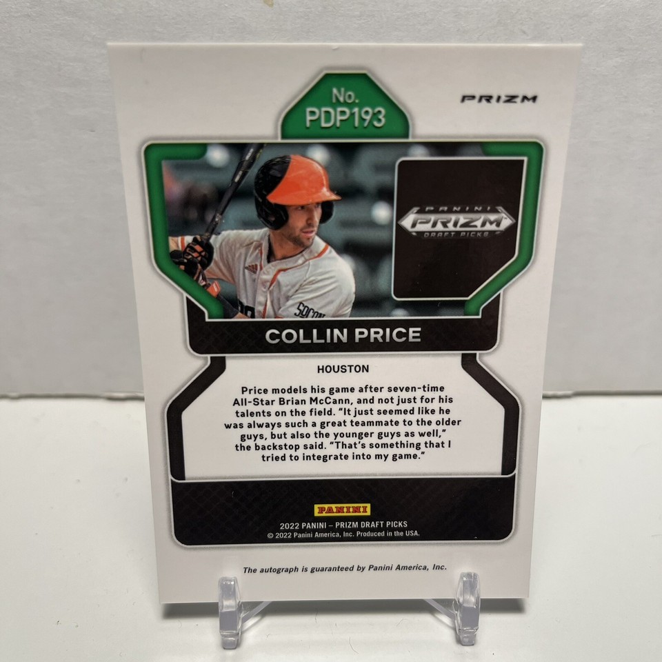 2022 Panini Prizm Draft Picks Silver Prizm Auto Collin Price #PDP193 ...