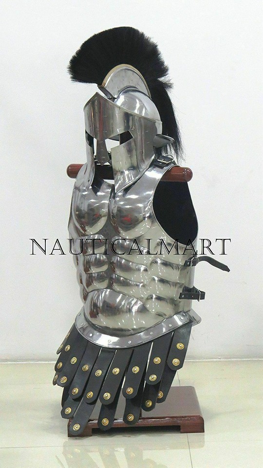 Medieval 300 roman spartan armor helmet w/ solid muscle armor jacket | eBay