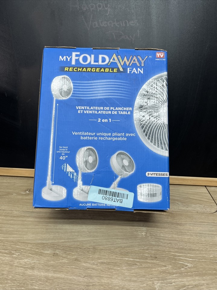 Emson 7039 Height Rechargeable Floor and Table Fan - White 80313070396 ...