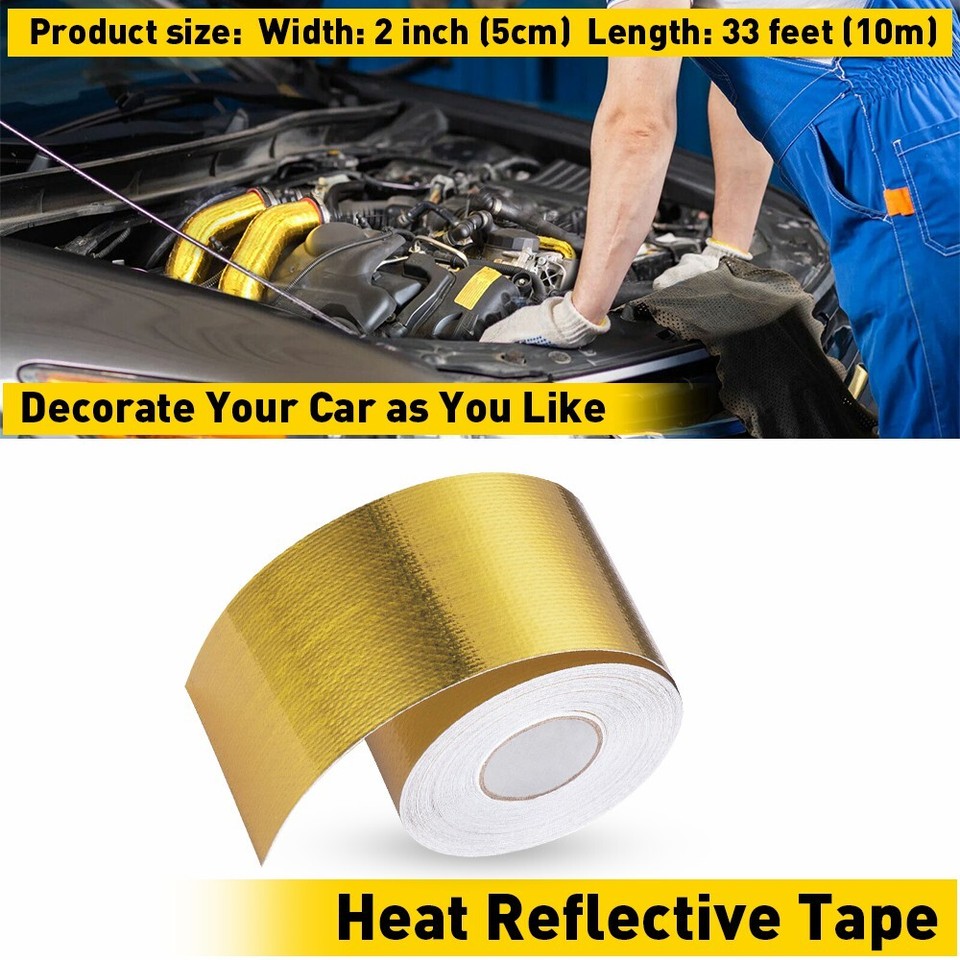 2"X 33' Intake Heat Reflective Tape Wrap for Car Intercooler Pipes ...
