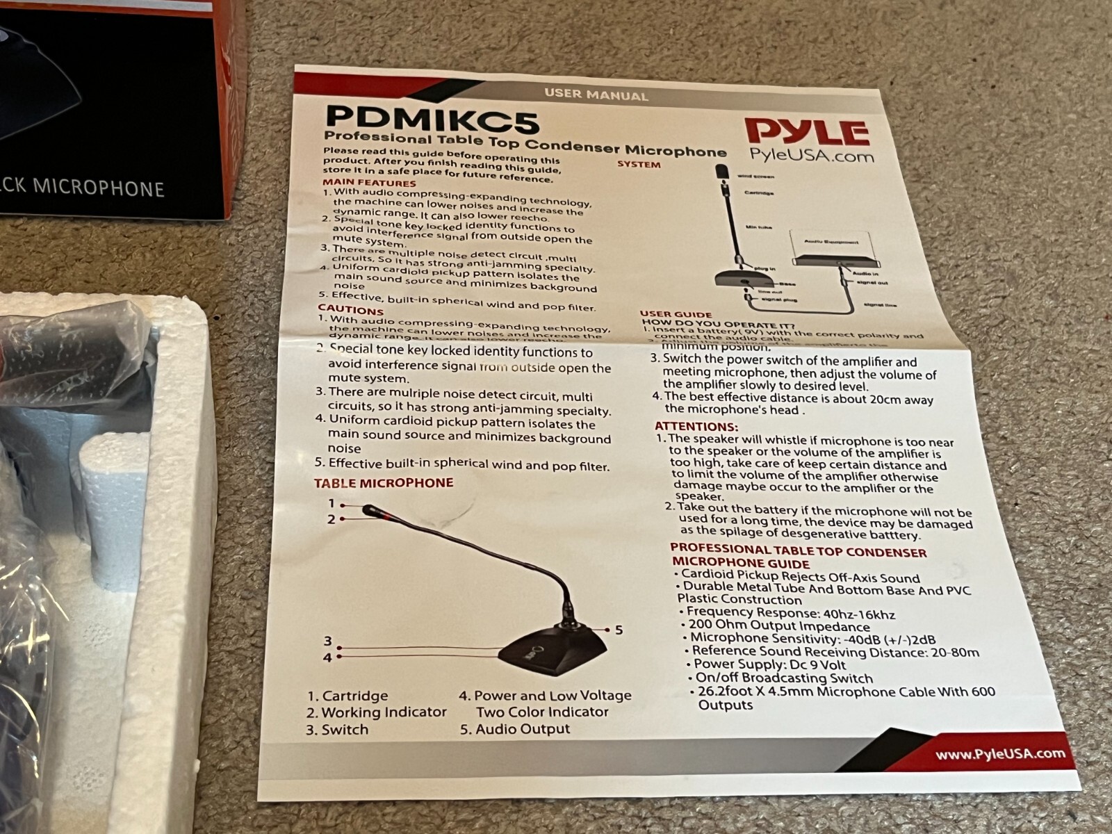 Pyle PDMIKC5 Professional Condenser Conference Gooseneck Microphone New ...