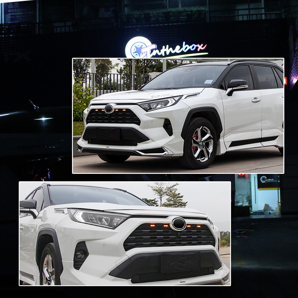For Toyota RAV4 2019-2022 Raptor Style Front Grille Amber LED Lights ...