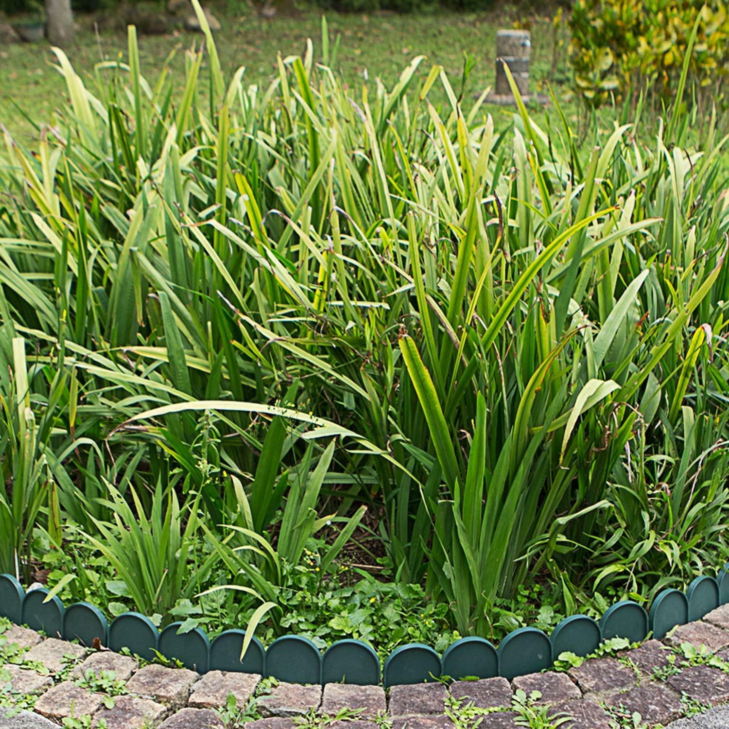 20 pcs 33 feet Green Garden Border Edging Yard Landscaping Fence Liner ...