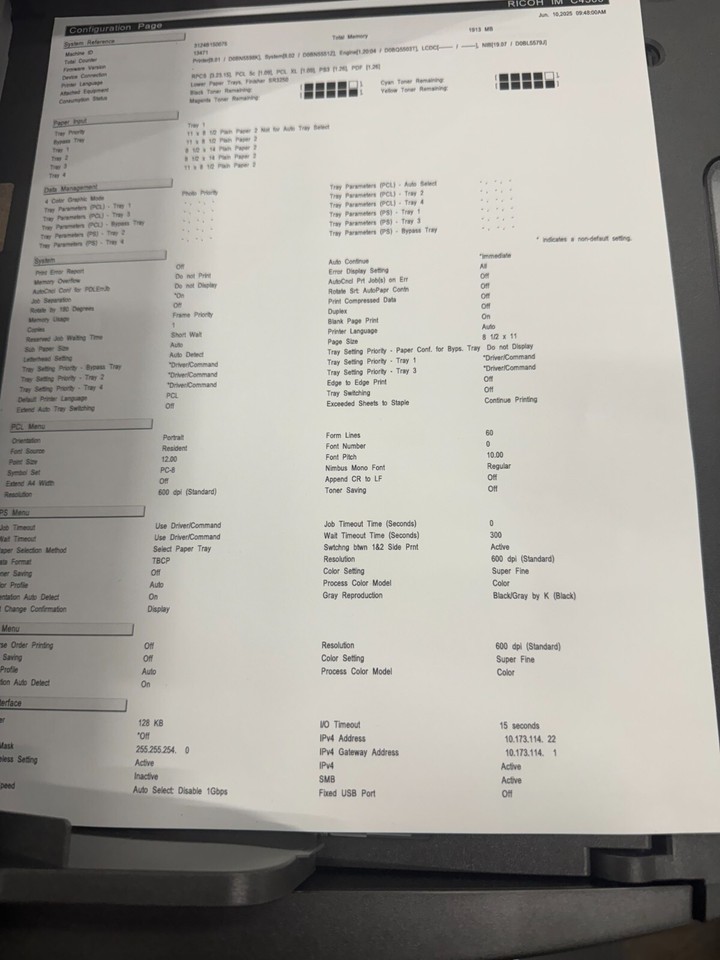 Ricoh IM C4500 (14k Meter Only) Color Copier Printer Scan Fax Finisher ...