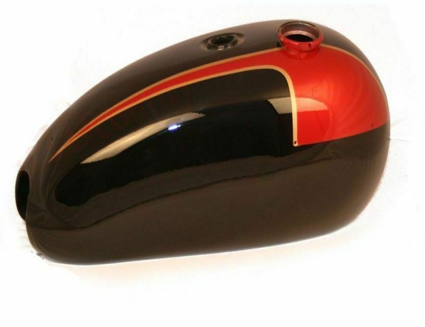 Fits Triumph T140 Bonneville 73-78 Black Red Painted Fuel Tank With Cap ...