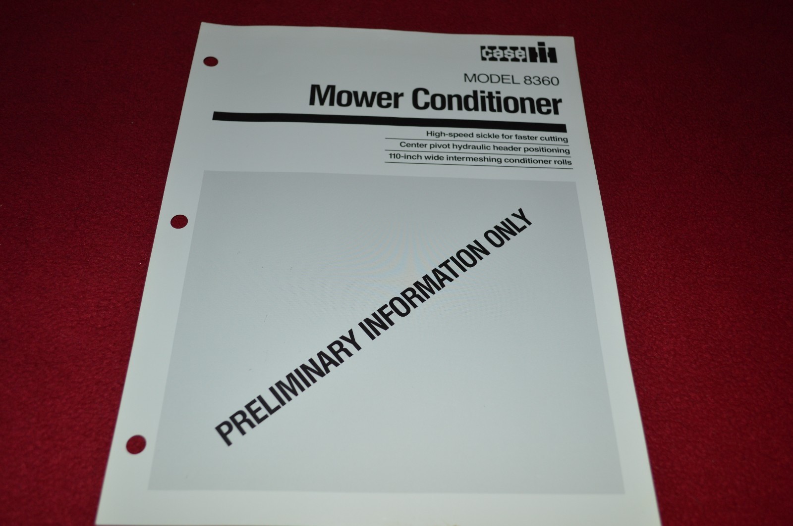 Case International 8360 Haybine Mower Conditioner Dealers Brochure ...