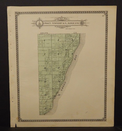 Michigan Menominee County Map Cedarville Dbl Side 1912 K17#80 | eBay