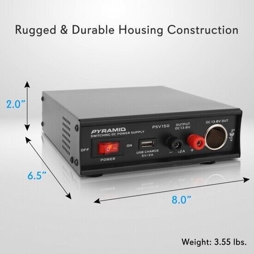 Pyramid PSV150 Desktop Bench Power Supply, AC-to-DC Power Converter (12 ...