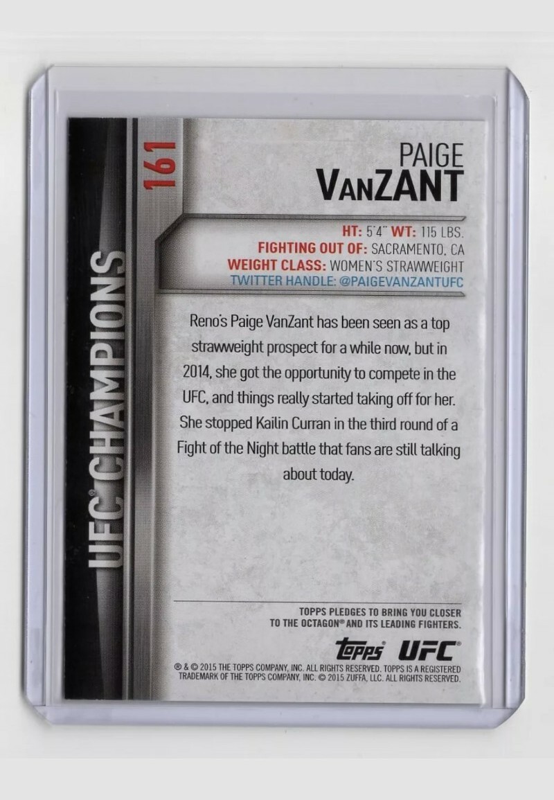 Paige VanZant 2015 Topps UFC Champions Rookie Ruby Red /8 | eBay