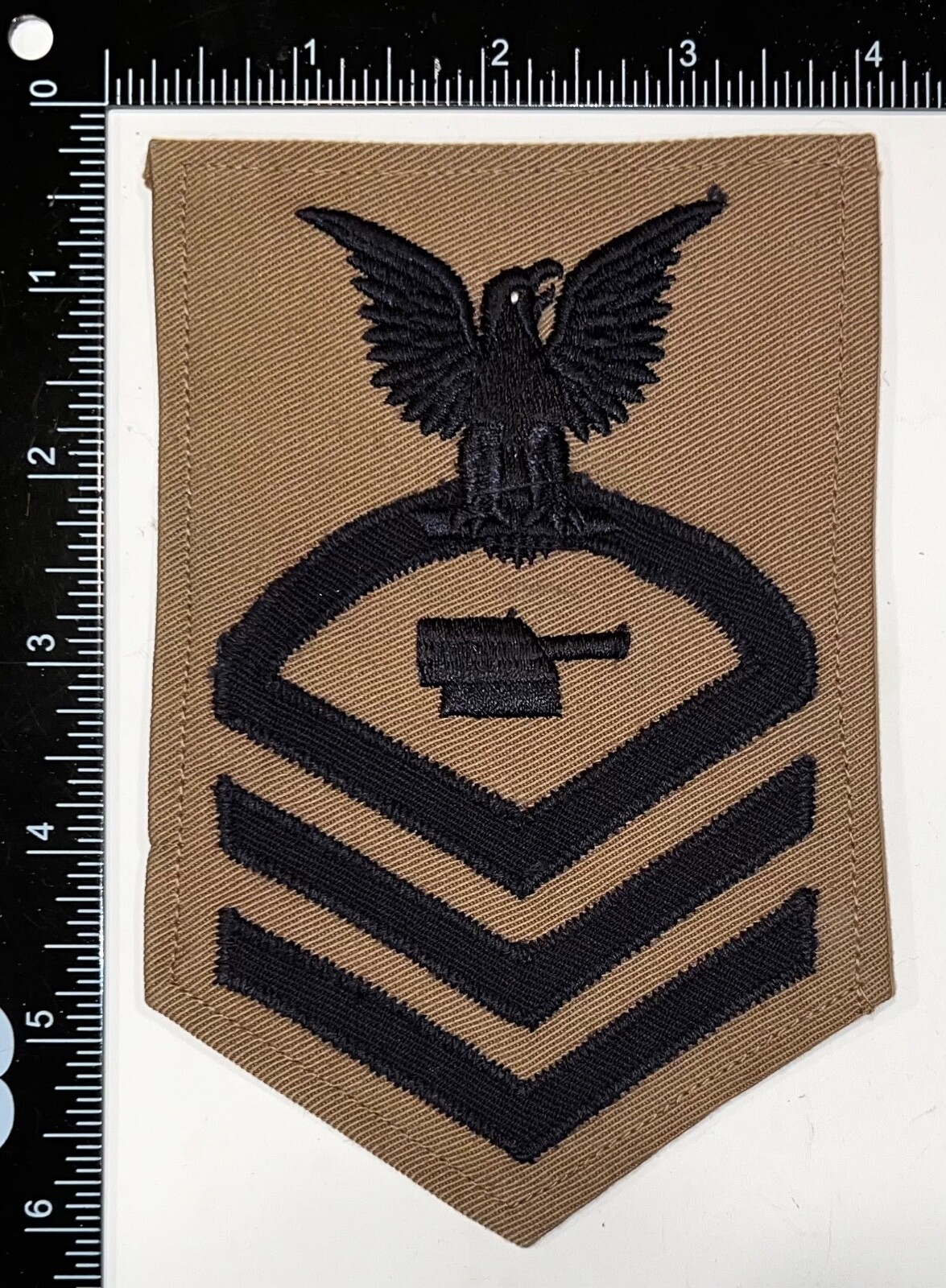 WWII 1943 DATED Khaki USN Navy Turret Captain CPO Chief Petty Officer ...