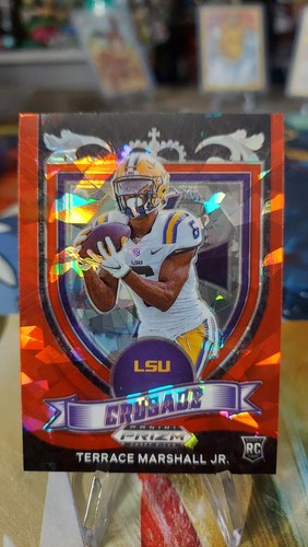 2021 Terrace Marshall Jr Prizm Draft Crusade Red Ice Rookie Card LSU ...