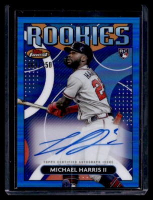 2023 Topps Finest Rookies Michael Harris Rookie Card Blue Auto #64/150 ...