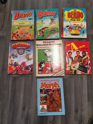 1980s Annuals Beano Centurions Morph Snoopy The A-Team Classic Hardback ...