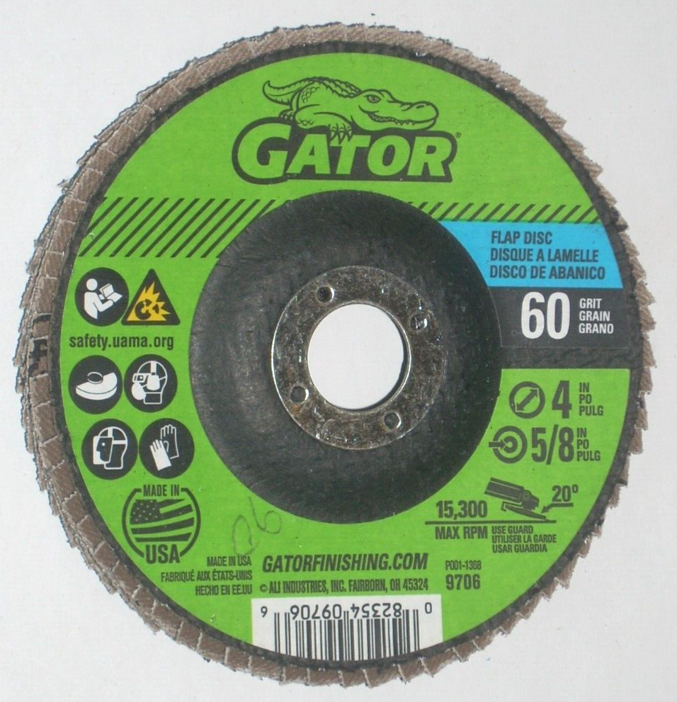 Gator 9706 Zirconia Flap Disc 4 x 5/8" 60 Grit Type 29 USA Made 3pk | eBay