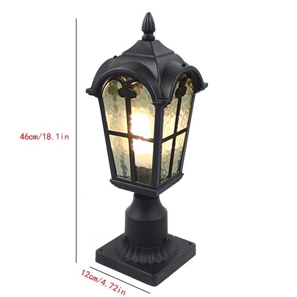 Black Post Cap Lights Retro Exterior Pole Light Outdoor Walkway Light ...