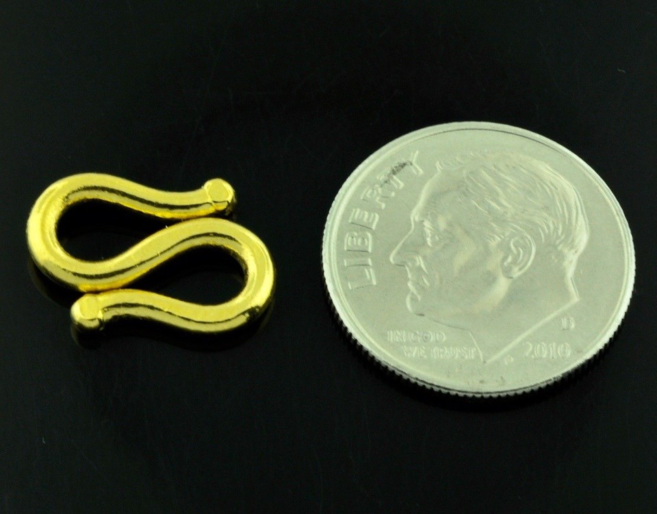24K Solid Yellow Gold " S " lock clasp handmade in USA 2.00 gram | eBay