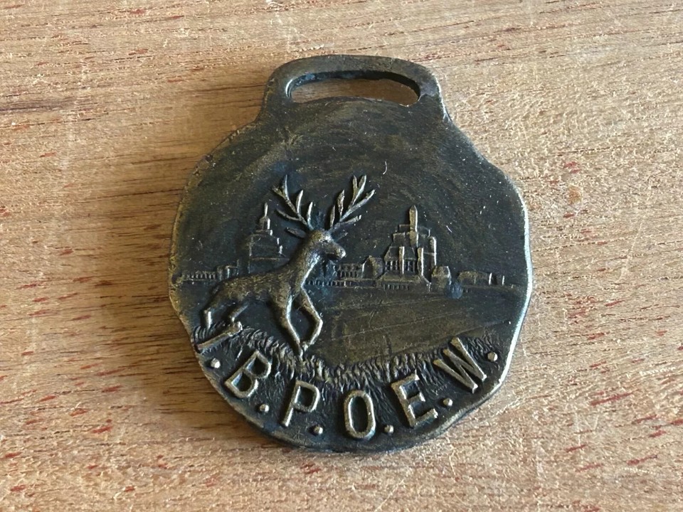IBPOEW Black Elks Lodge Watch FOB Antique Improved Benevolent ...