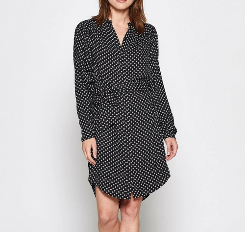 JOIE Black Myune Tie Waist Long Dolman Sleeve Shirt Dress Sz XS | eBay