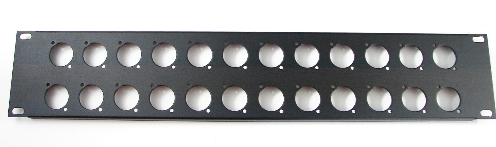 2 Space 16 ga. Formed Aluminum 2U Rack Panel - Pre-Punched for 24 XLR's ...