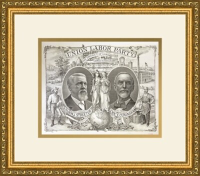 Union Labor Party ,1880 Campaign Poster Framed Repro | eBay