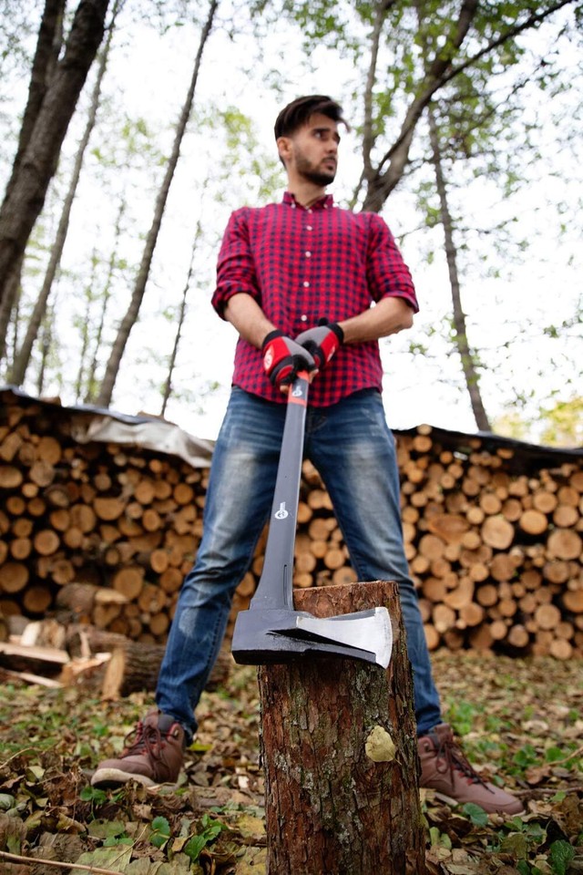 36” Splitting Axe Wood Splitter Maul Log Ax Shock Absorbing Fiberglass ...