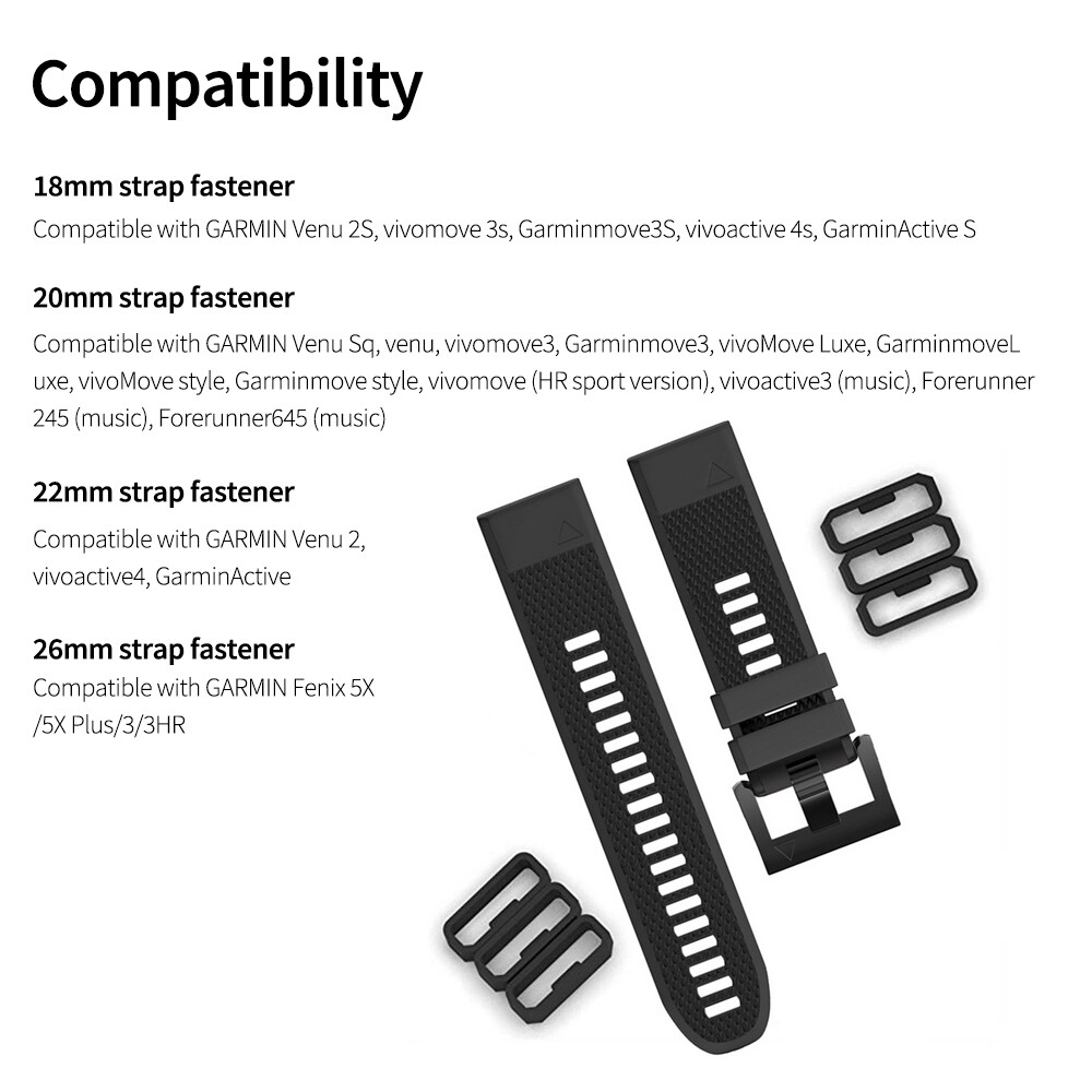 10Pcs 20mm Silicone Replacement Secure Rings Watch Fasteners Band G6J4 ...