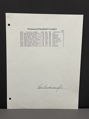 KEN KAVANAUGH SIGNED CHICAGO BEARS 40’s ALL DECADE 3x CHAMP 100 ...
