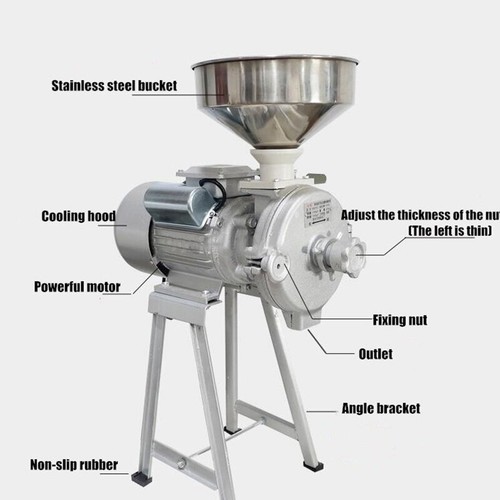 Electric Grain Mill Grinder Commercial Grinding Machine for Dry Grain ...
