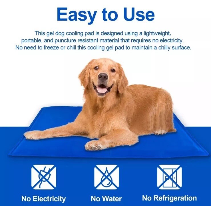 Large Dog Cooling Mat Pressure Activated Non-Toxic Pet Self Cooling Gel ...