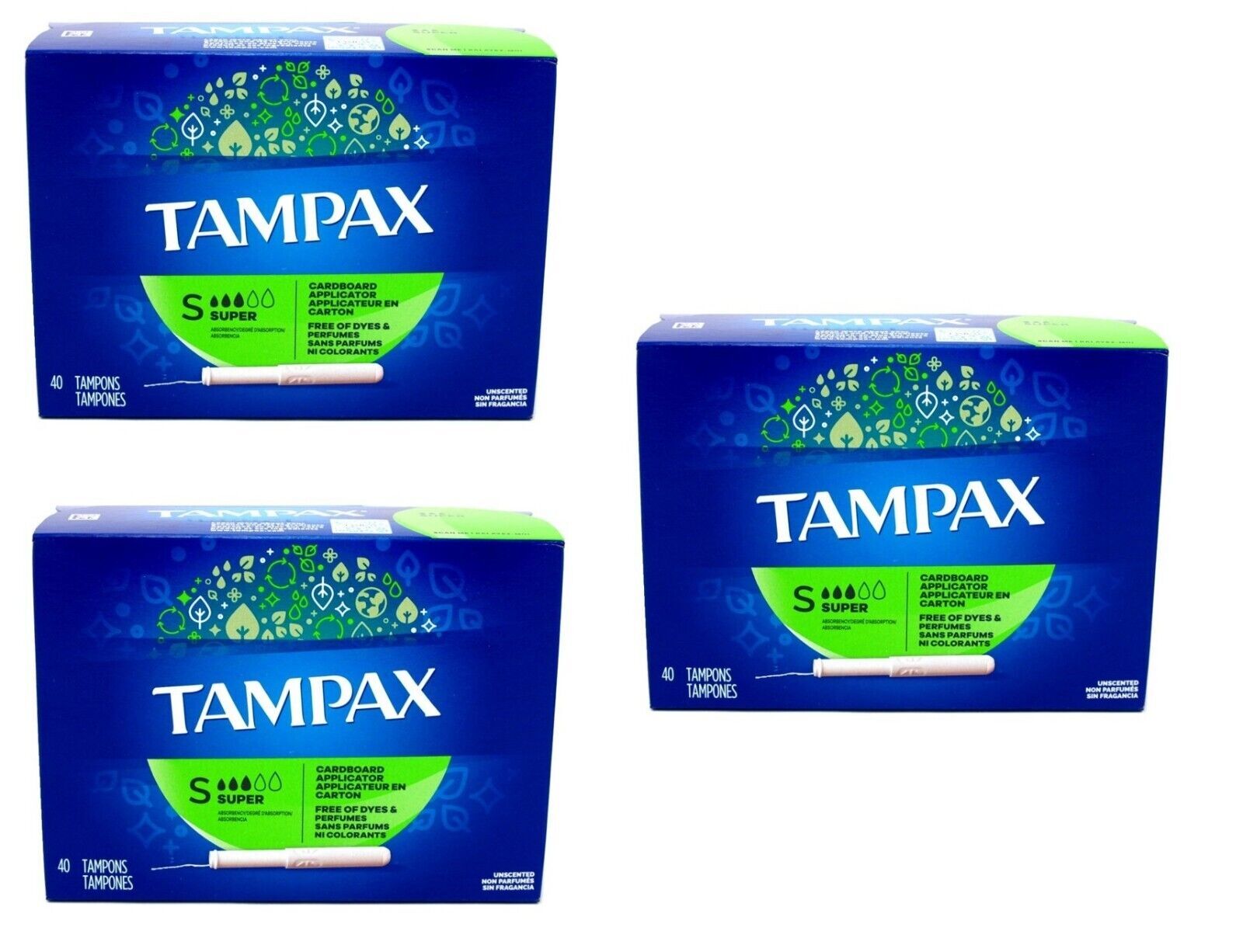 BL Tampax Tampons Super 40 Count Unscented X 3 Packs | eBay