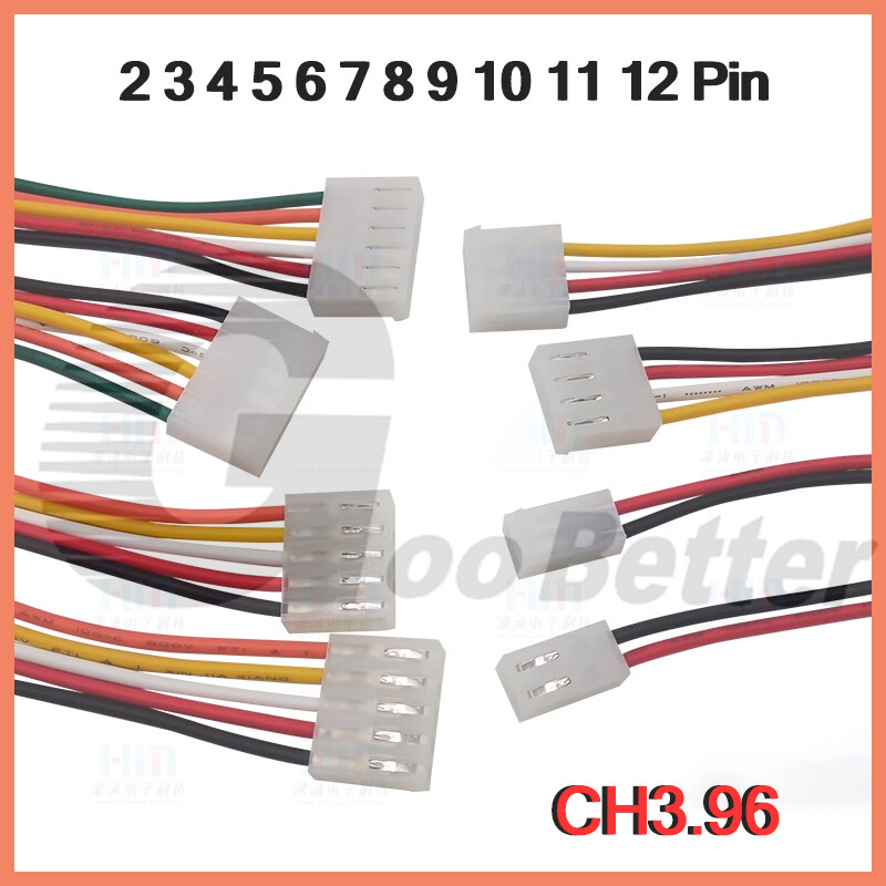 CH3.96mm Pitch Female Plug Connector Cable Wire 2 3 4 5 6 7 8 9 10 11 ...
