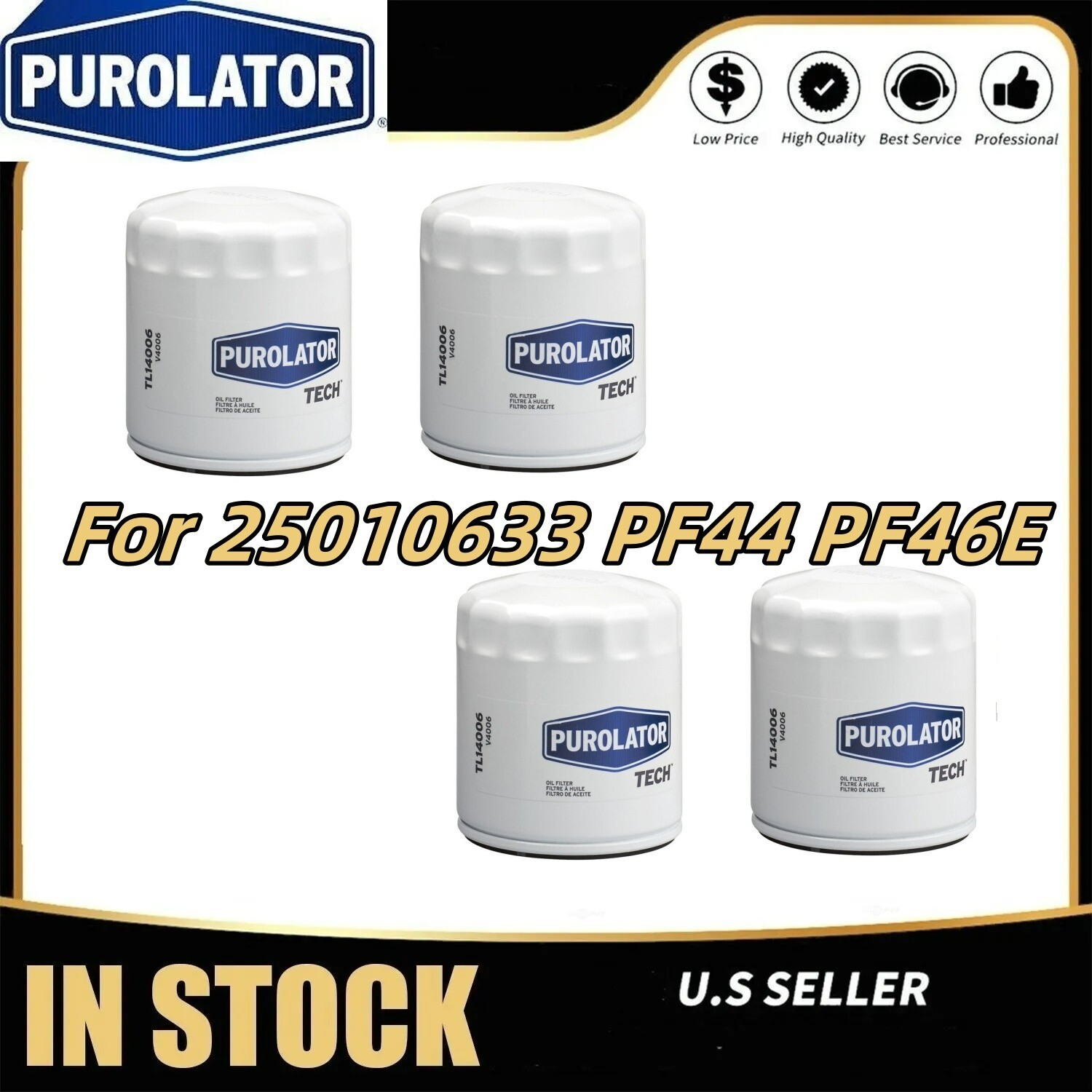 Purolator Engine Oil Filter LOT Of 4 1980-2016 25010633 PF44 PF46E | eBay