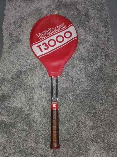 Vintage Metal Wilson T3000 Tennis Racket 4 3/8 Light W Cover Made in ...