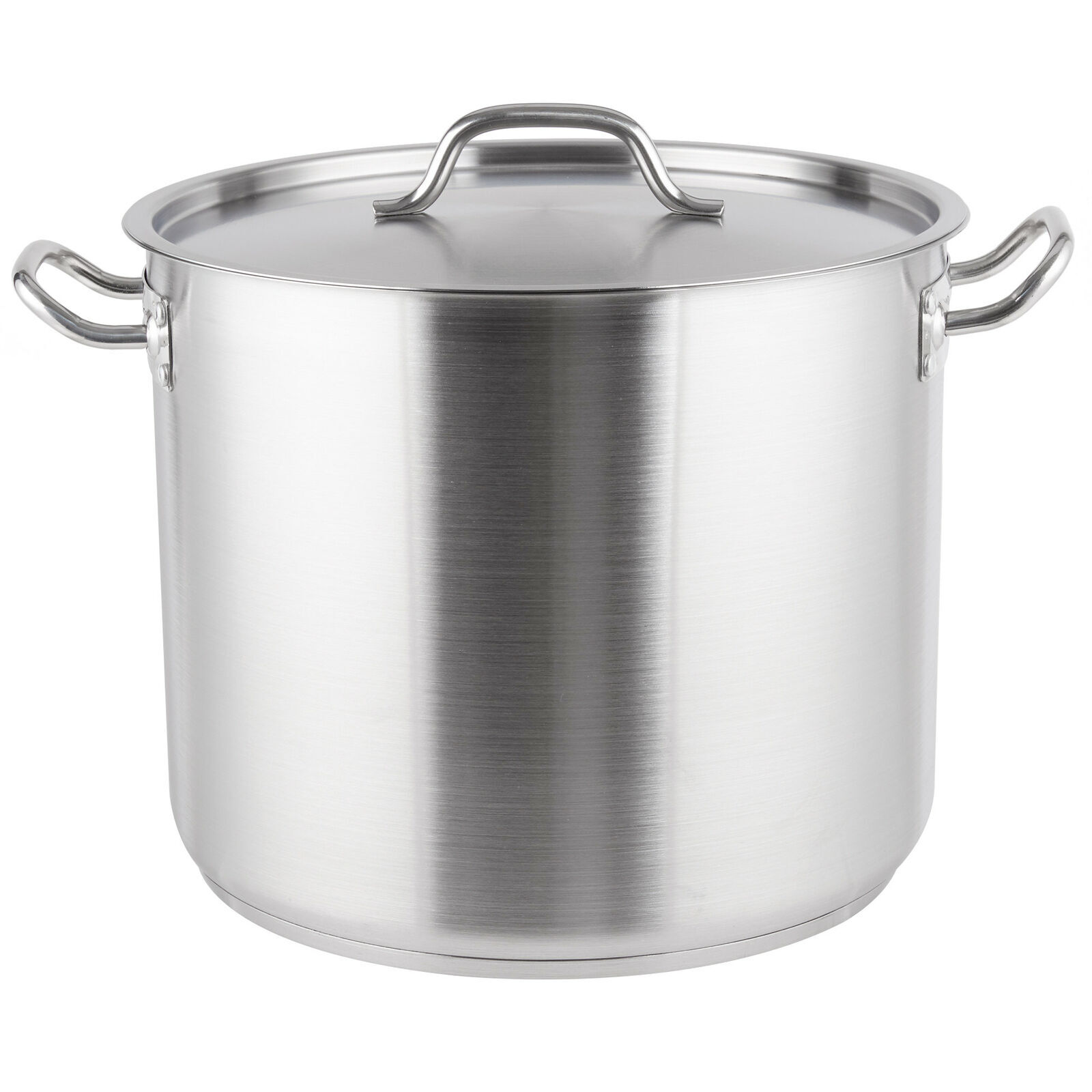 32 Qt. Heavy Duty Silver Stainless Steel Aluminum-Clad Stock Pot with ...