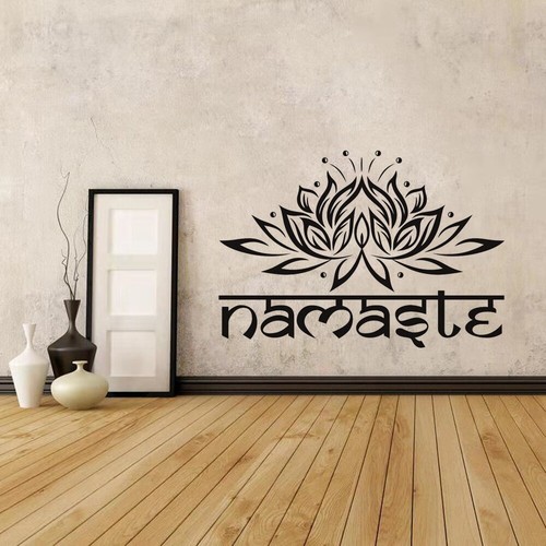 Namaste Words religion Wall Decal Lotus sticker Buddha home decor ...
