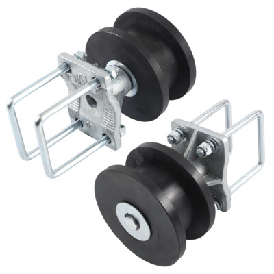 4" Square Post x 2" Square Gate Frame Premium Nylon Cantilever Roller ...