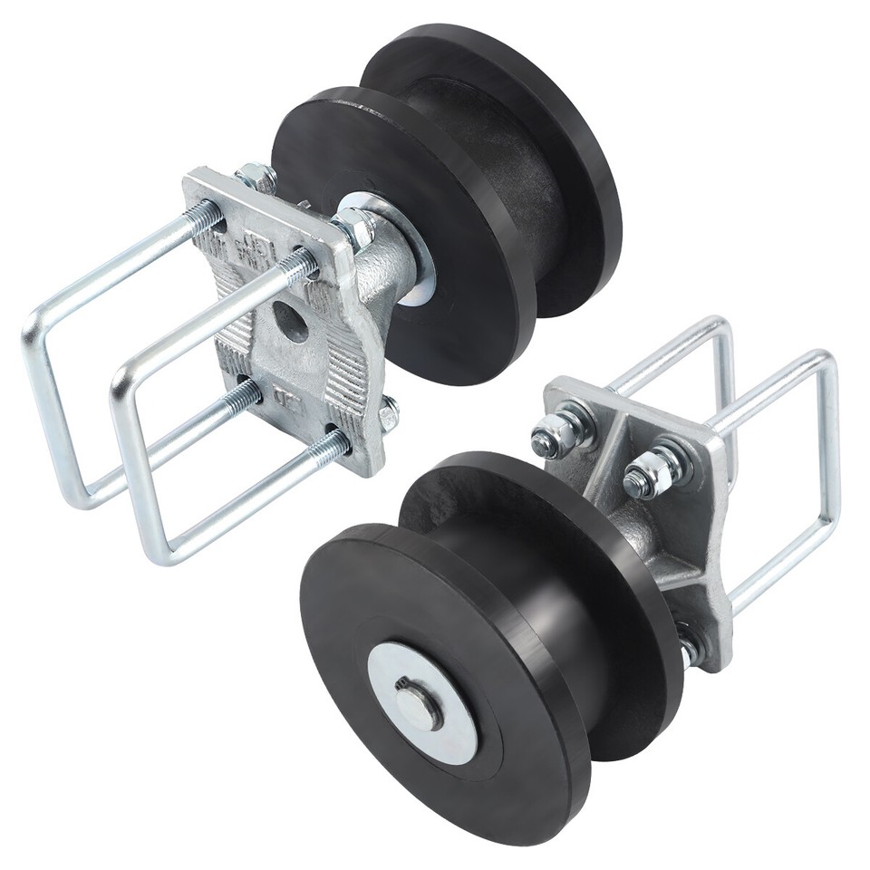 (4-Pack) 4" Square Post x 2" Square Gate Frame Premium Nylon Cantilever ...