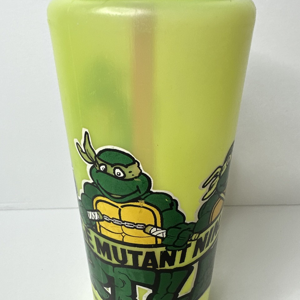 Vintage Teenage Mutant Ninja Turtles Neon Green Water Bottle Straw 1988 ...