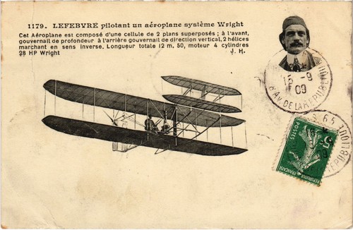 PC AVIATION PILOTE LEFEBVRE AÉROPLANE WRIGHT (a54318) | eBay