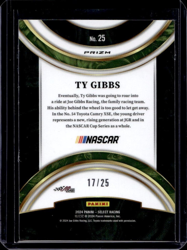 Ty Gibbs 2024 Panini Select Racing #25 American Pride Tie Dye Prizm /25 ...