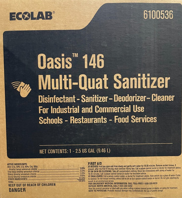 Ecolab 6100536 Oasis 146 Multi-Quat Sanitizer Disinfectant Sanitizer 2. ...