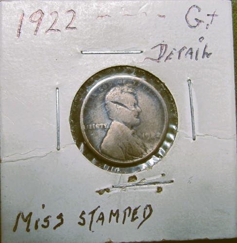 1922 NO D. (MISS STAMPED) LINCOLN WHEAT CENT PENNY LOT. (G. DETAI ...