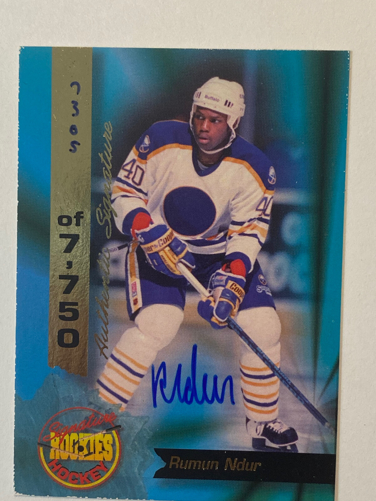 Rumun Ndur signed 1994 Signature Rookies Hockey card #37 Auto Autograph ...